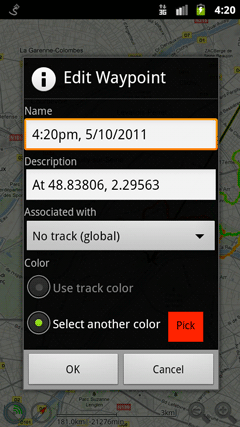 Waypoints - MyTrails