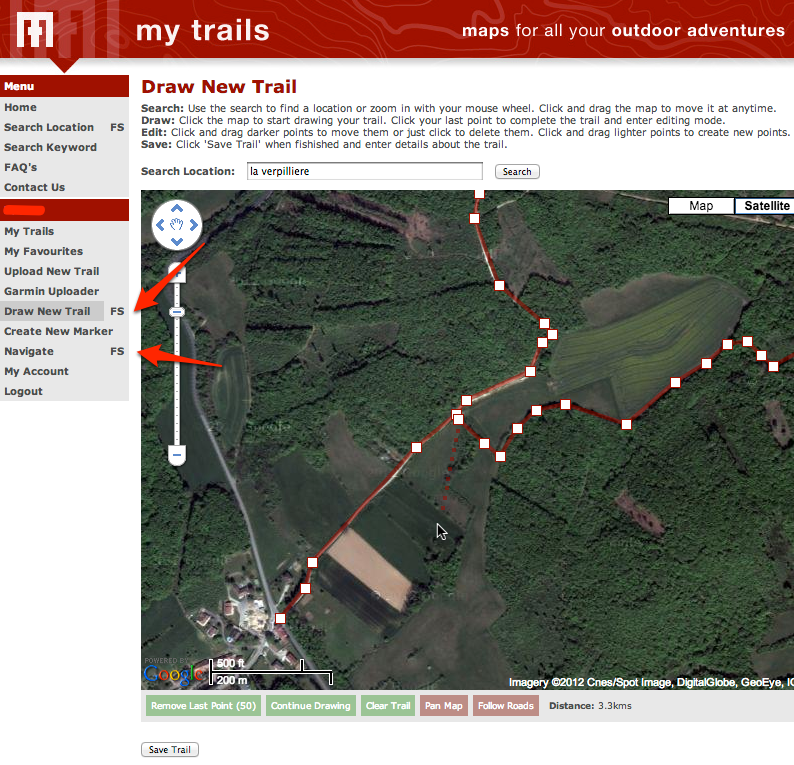 How can I plan a track? - MyTrails